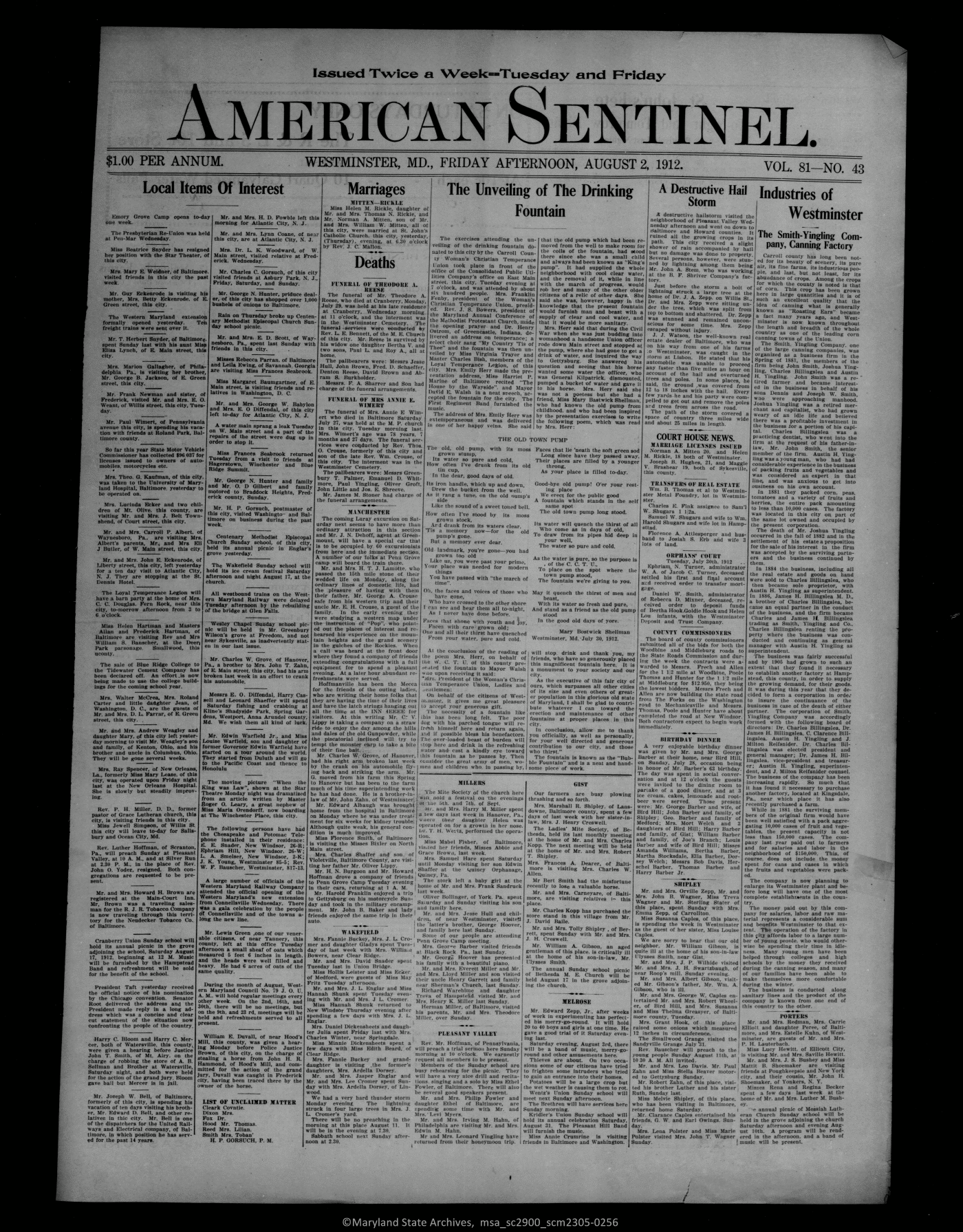 Maryland State Archives American Sentinel Collection MSA SC 2900 , msa_sc2900_scm2305-0256