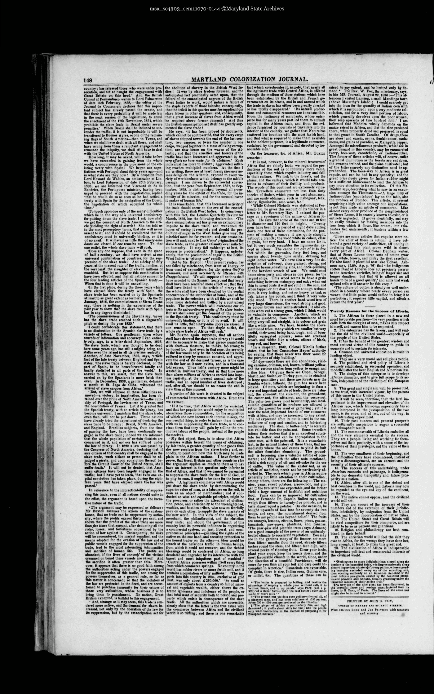 Maryland State Archives Maryland Colonization Journal Collection MSA SC 4303 , msa_sc4303 ...