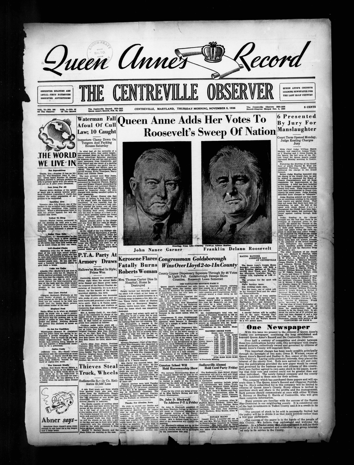 Maryland State Archives Queen Anne's Record the Centreville Observer ...