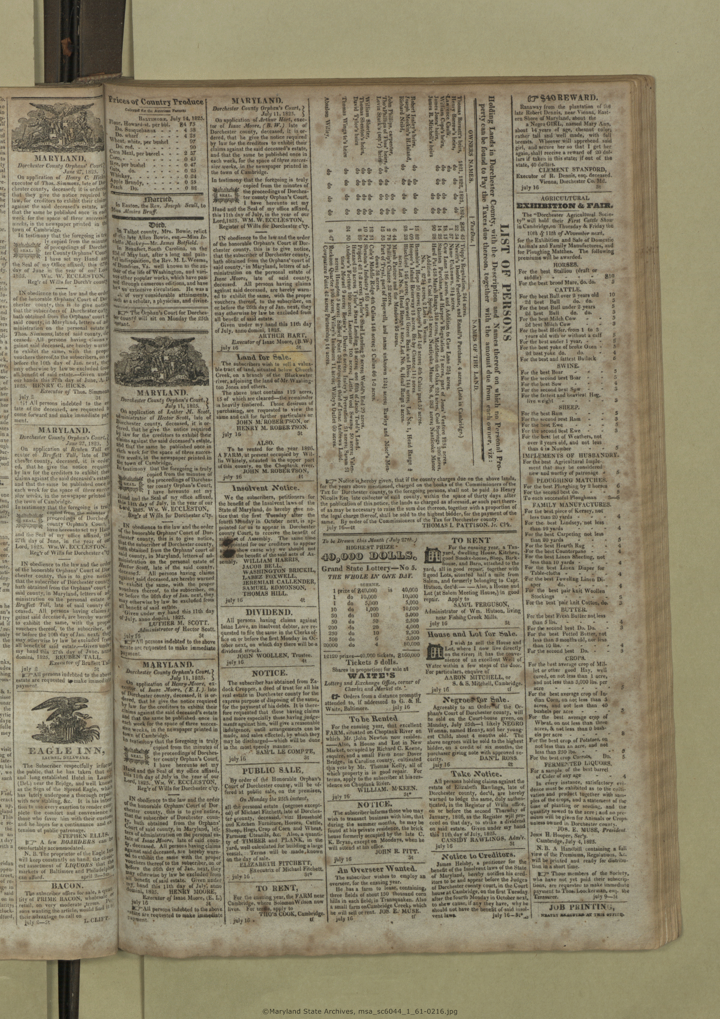 Maryland State Archives Dorchester County Historical Society Newspaper Collection MSA SC 6044 ...