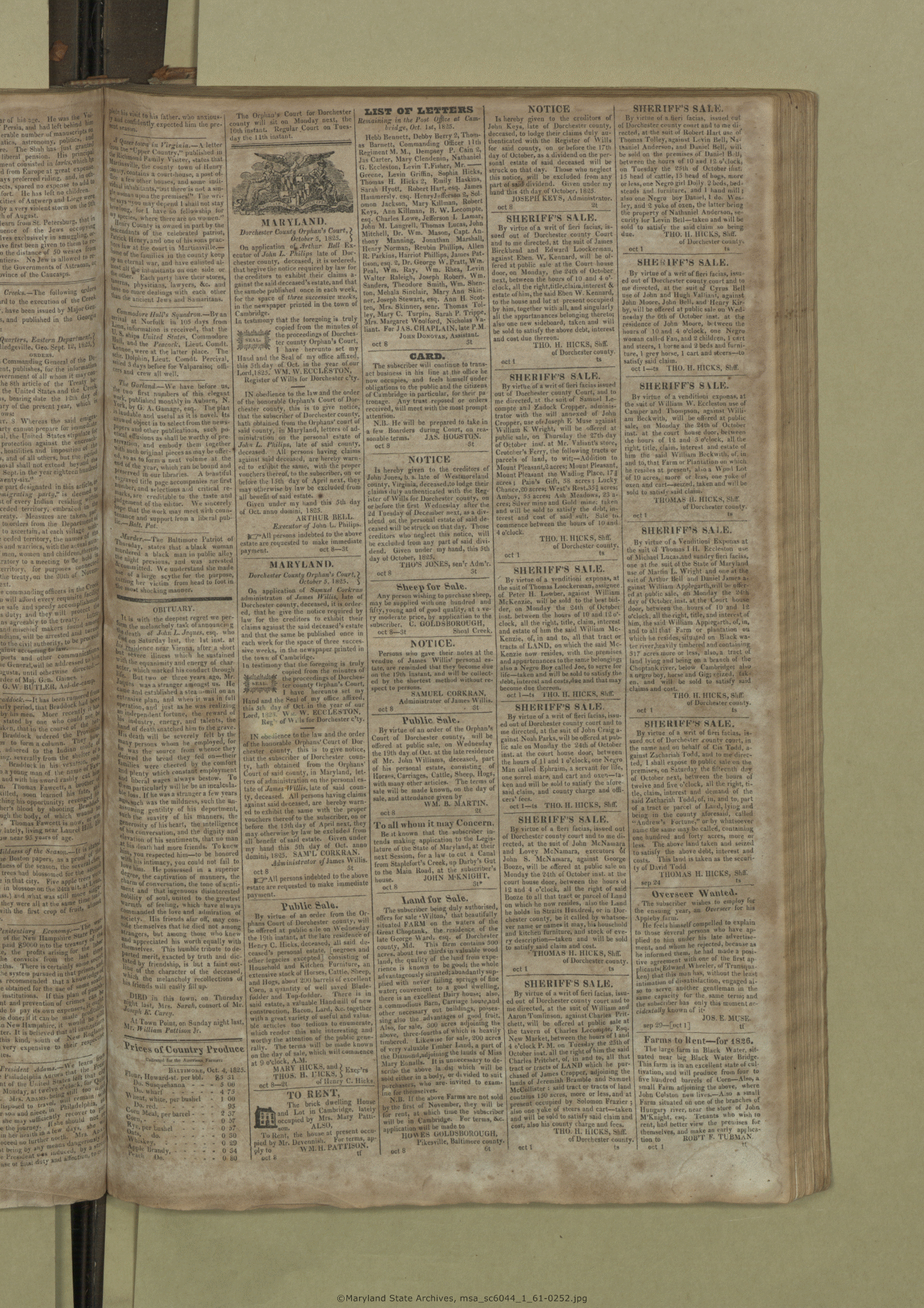 Maryland State Archives Dorchester County Historical Society Newspaper Collection MSA SC 6044 ...