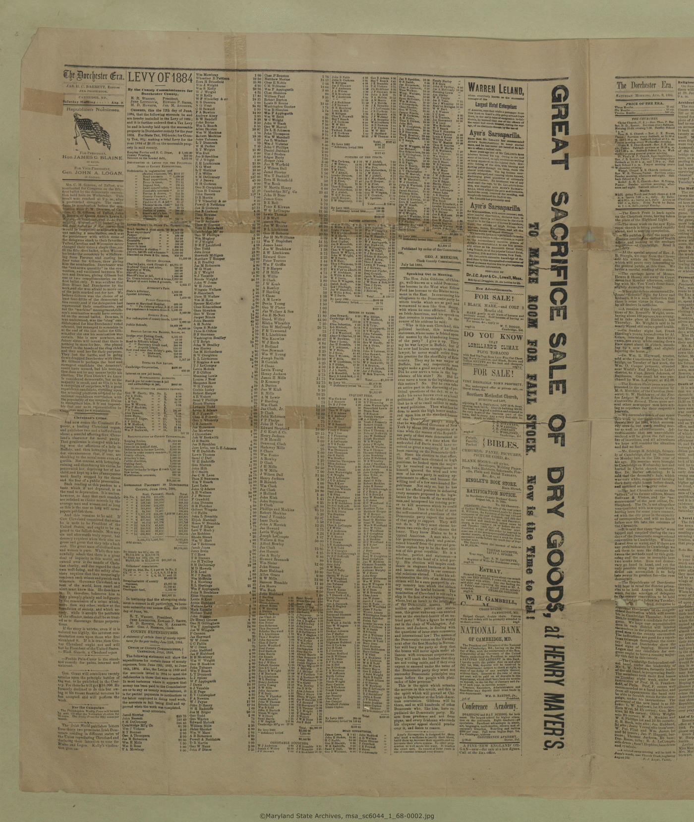 Maryland State Archives Dorchester County Historical Society Newspaper ...